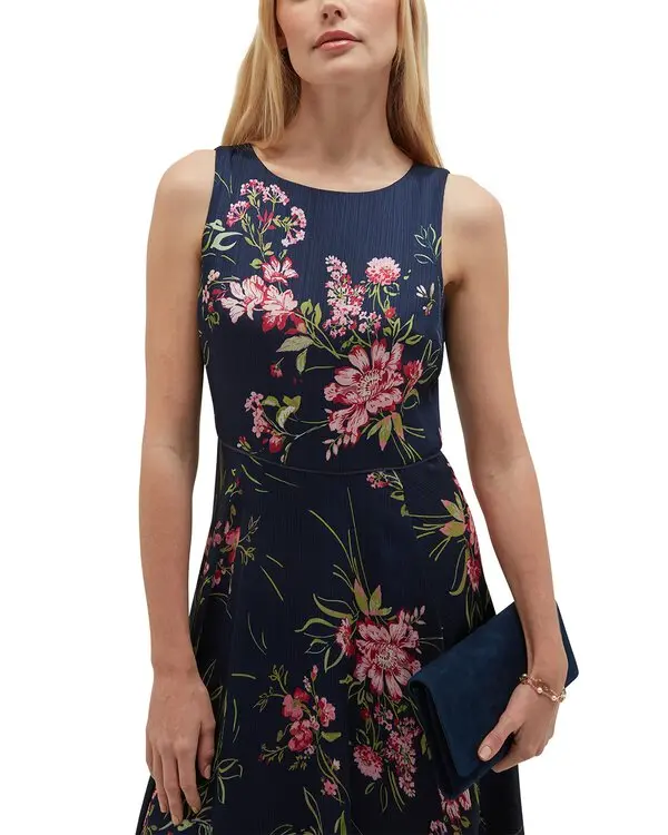 HOBBS LONDON Carly Textured Satin Midi Dress