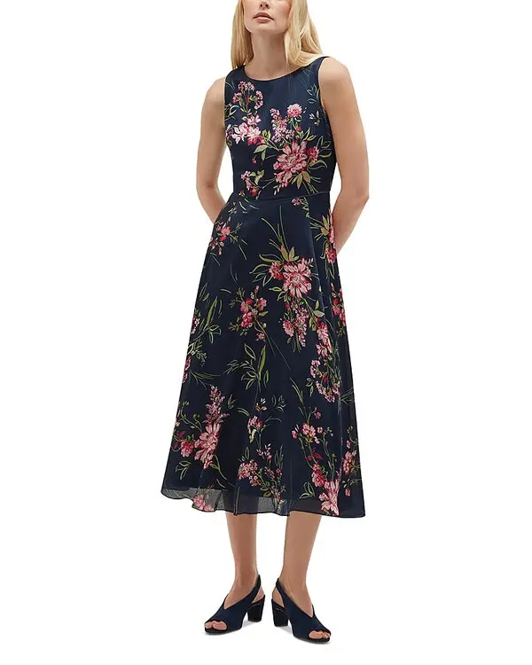 HOBBS LONDON Petites Carly Textured Satin Dress