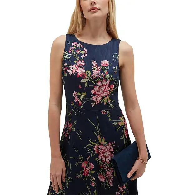 HOBBS LONDON Petites Carly Textured Satin Dress