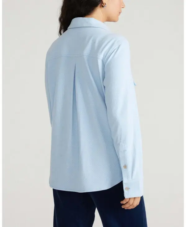 Universal Standard Plus Maine Stretch Flannel Shirt - Battenberg Twill