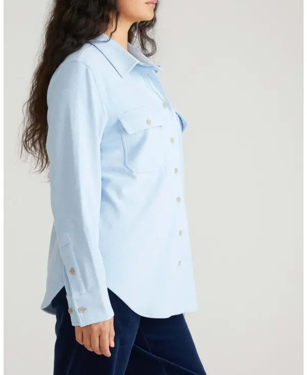 Universal Standard Plus Maine Stretch Flannel Shirt - Battenberg Twill