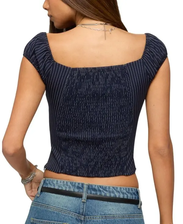 EDIKTED Eugenia Pinstripe Top