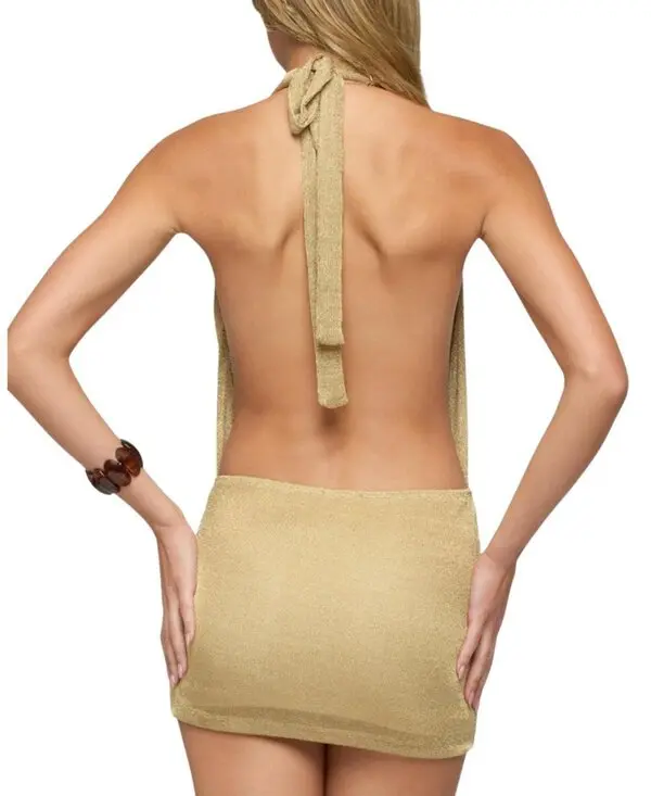 EDIKTED Metallic Knit Mini Dress