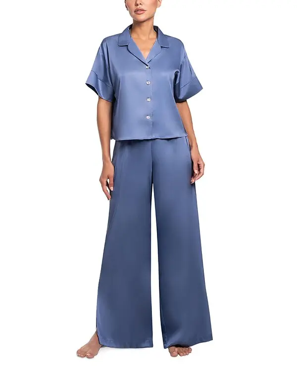 MIDNIGHT BAKERY Satin Shirt & Pants Pajama Set
