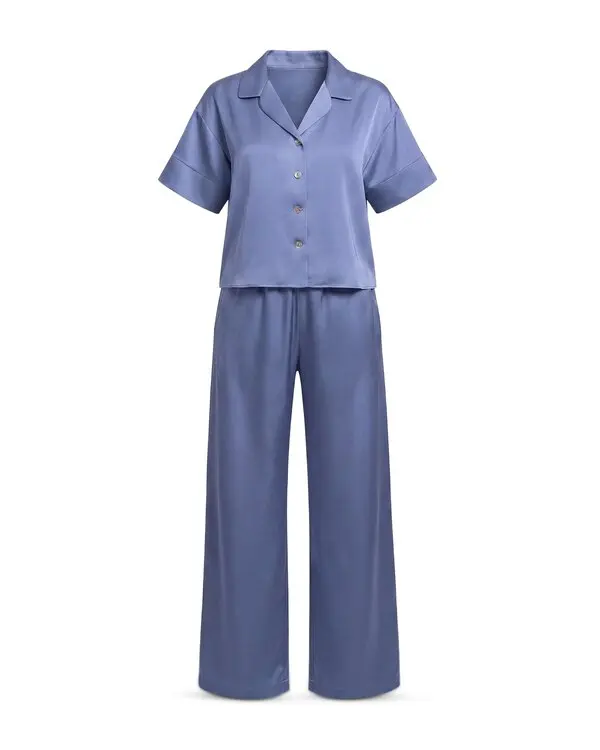 MIDNIGHT BAKERY Satin Shirt & Pants Pajama Set