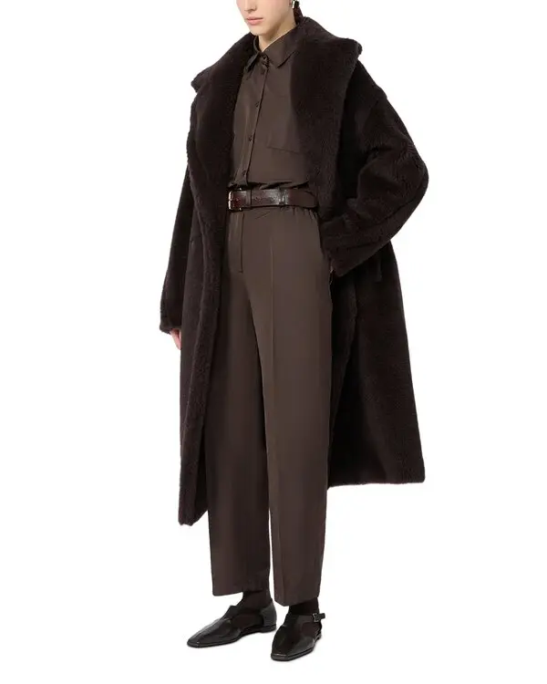 Max Mara Tedgirl Faux Fur Coat - Dark Brown