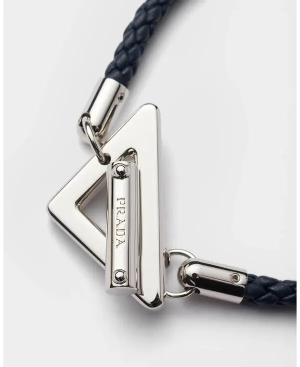 Prada Braided Nappa Leather Bracelet - Blue