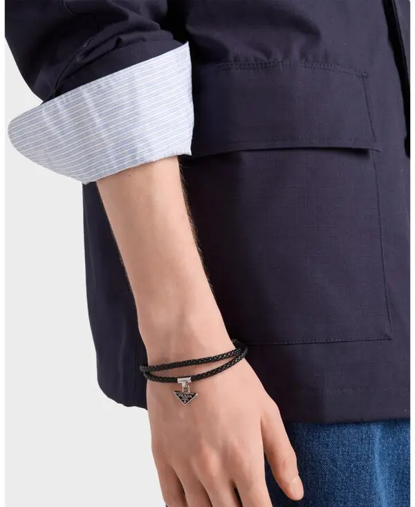 Prada Braided Nappa Leather Bracelet