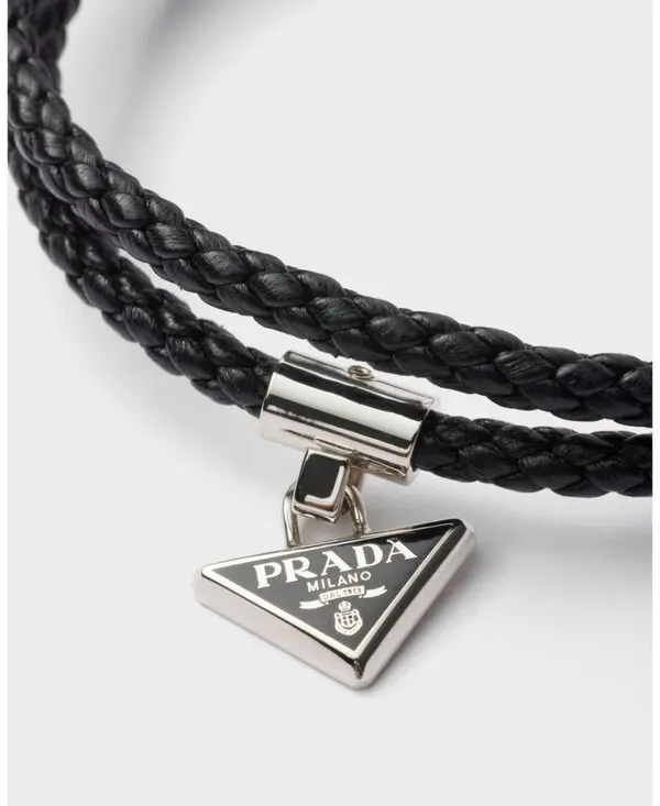 Prada Braided Nappa Leather Bracelet