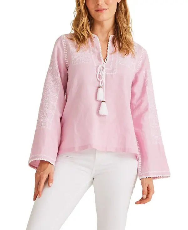 Calypso St. Barth Cassandra Top - Pink/white