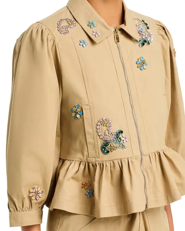 Cinq À Sept Rhinestone Paisley Daphne Jacket
