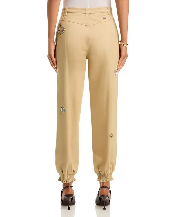 Cinq À Sept Rhinestone Paisley Embellished Fly Front Mavis Pants