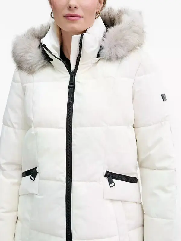 Dkny Padded Coat With Faux Fur Trim