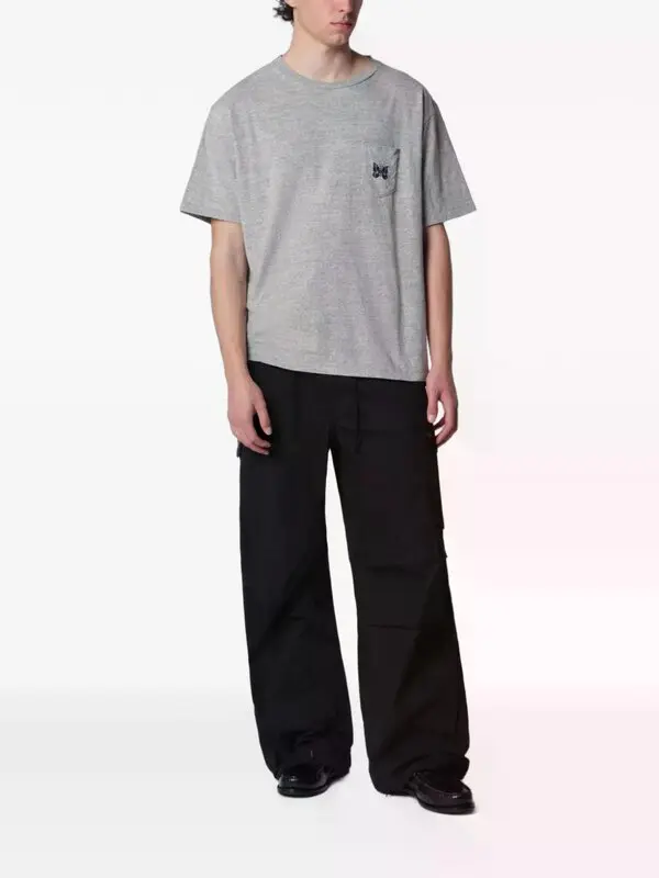 Needles Butterfly-embroidered Pocket T-shirt