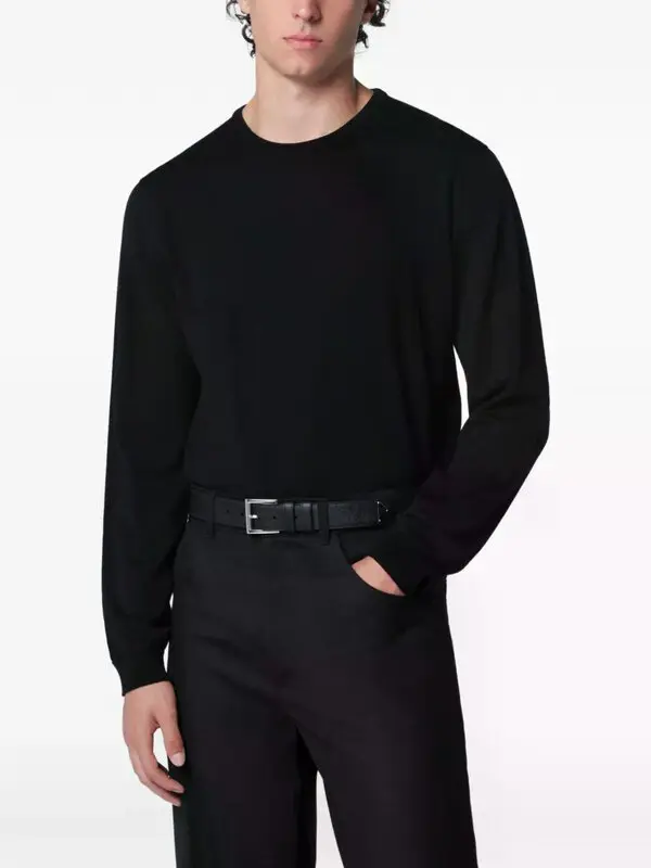 ROBERTO COLLINA Crew Neck Ribbed Trim Sweater