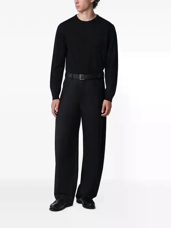 ROBERTO COLLINA Crew Neck Ribbed Trim Sweater
