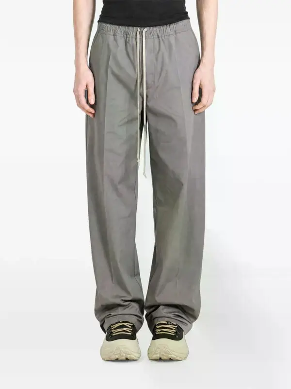 Rick Owens Drawstring Waistline Pressed Crease Wide Leg Trousers