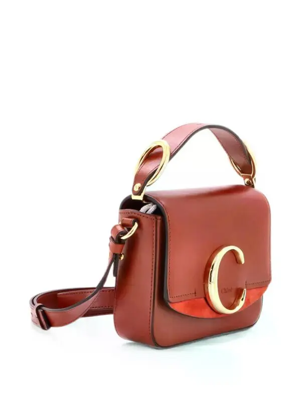 Chloé C Flap Bag Mini Crossbody Bag - Red