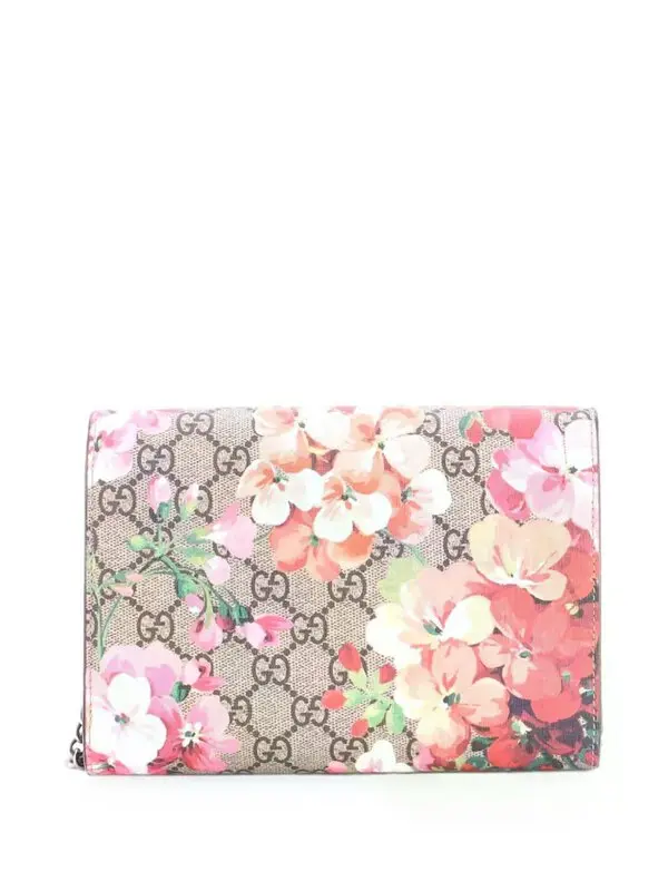 Gucci Dionysus Chain Wallet Blooms Print Gg Coated Canvas Small Crossbody Bag - Brown