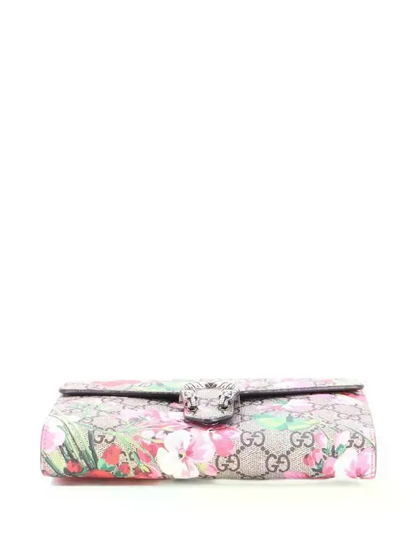 Gucci Dionysus Chain Wallet Blooms Print Gg Coated Canvas Small Crossbody Bag - Brown