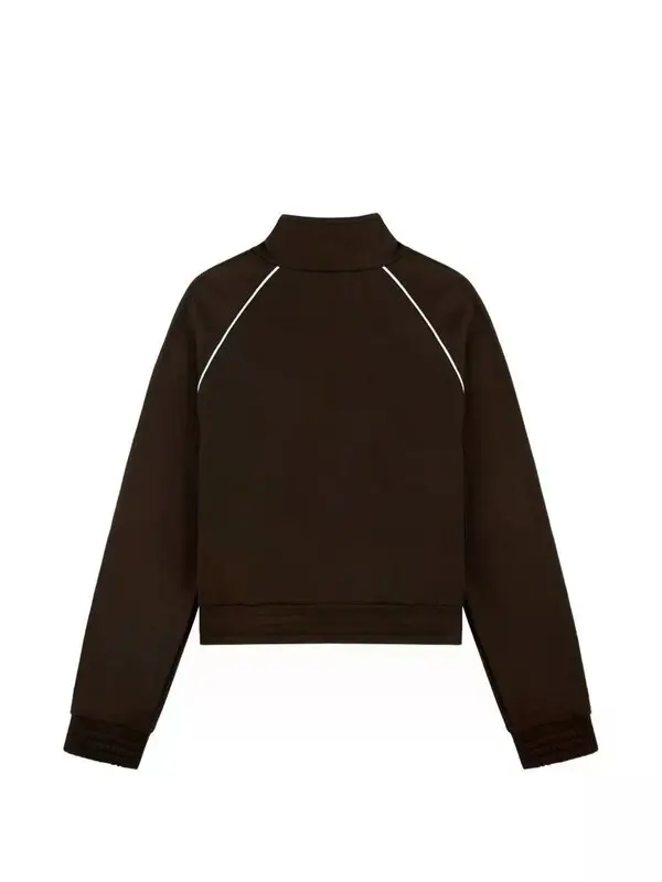 SPORTY & RICH Serif-logo Zip-up Sweatshirt