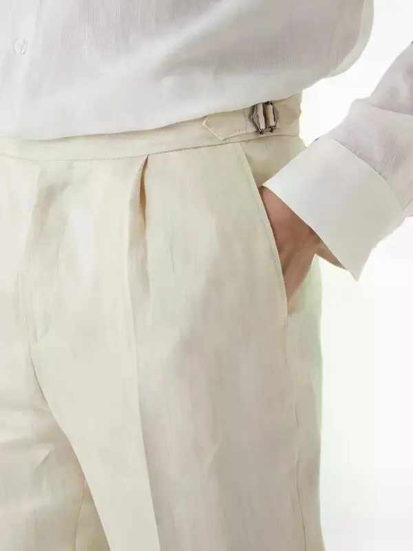 BOSS Pleated Tapered-leg Trousers - Neutrals