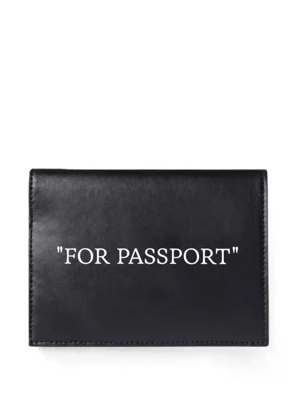 Off-White Leather Passport Holder - Black