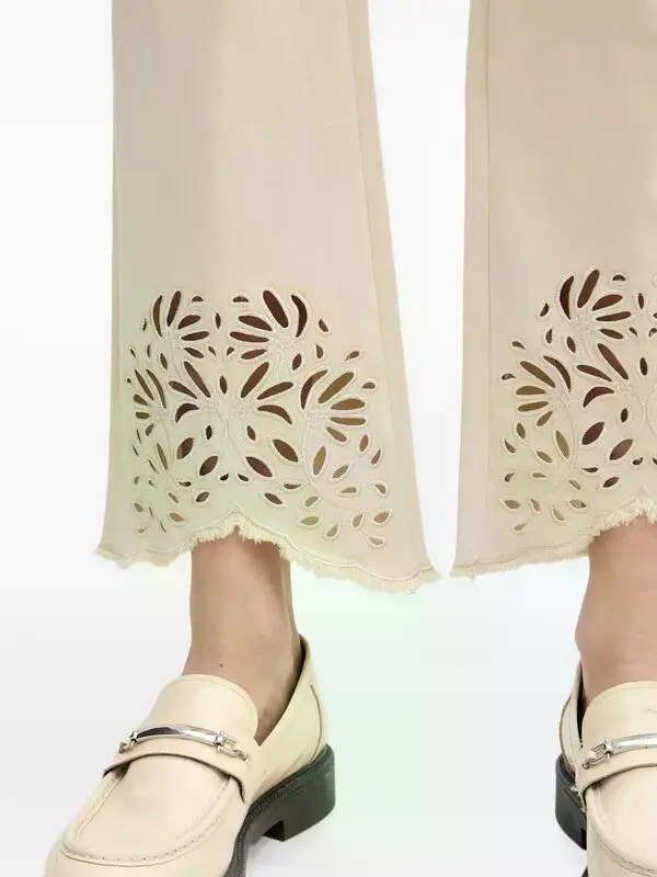Joseph Ribkoff Laser-cut Frayed Edge Flared Jeans