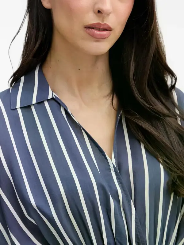 Joseph Ribkoff Vertical Stripe Smocked Waist Midi Dress