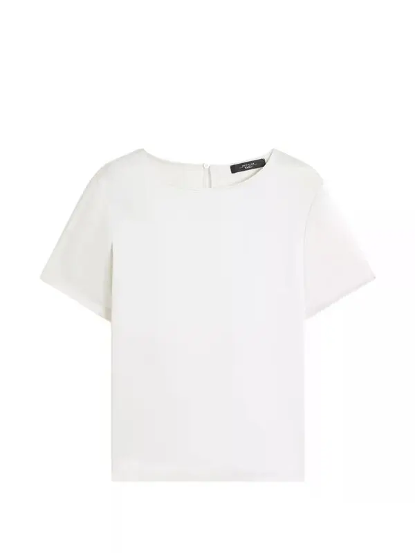 Max Mara Satin Keyhole-back T-shirt - Neutrals