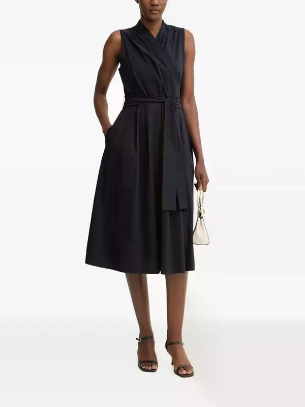 Joseph Ribkoff Sleeveless Wrap Midi Dress - Blue