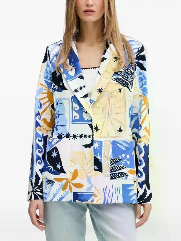 Joseph Ribkoff Graphic Print Notched Lapel Blazer