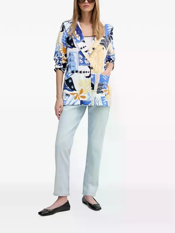 Joseph Ribkoff Graphic Print Notched Lapel Blazer