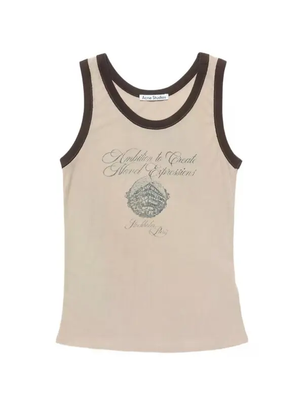 Acne Studios Ribbed Tank Top With Digital Print