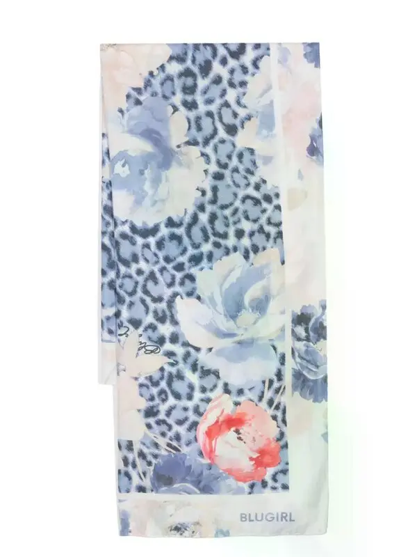 BLUGIRL Graphic-print Rectangle-shape Scarf - White