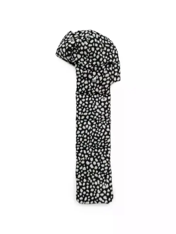KANGOL Mega Leopard Print Trapper Hat - Black