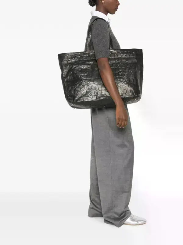 AUTENTICA 504 Croc-effect Leather Shoulder Bag