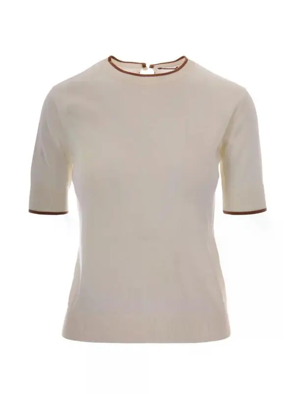 Max Mara Contrast Trim T-shirt - White