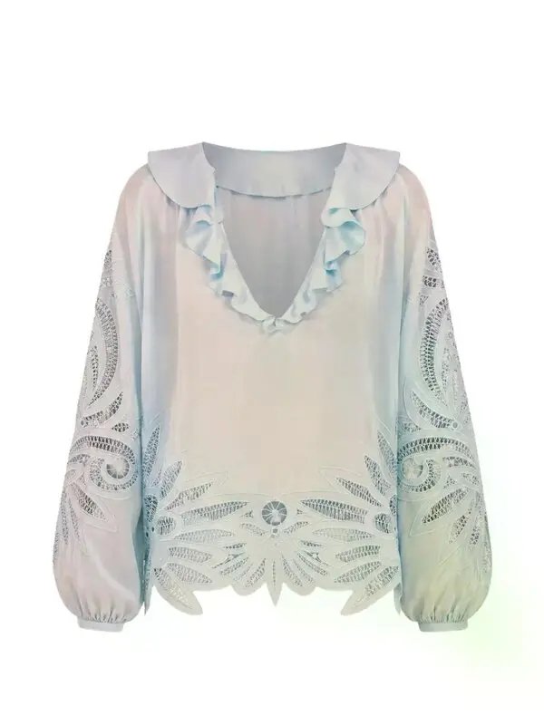 Ulla Johnson Adonis Silk Appliqué Blouse