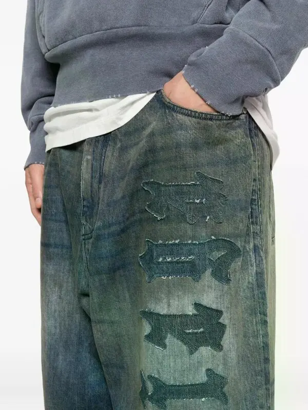 Balenciaga Faded Effect Wide-leg Jeans