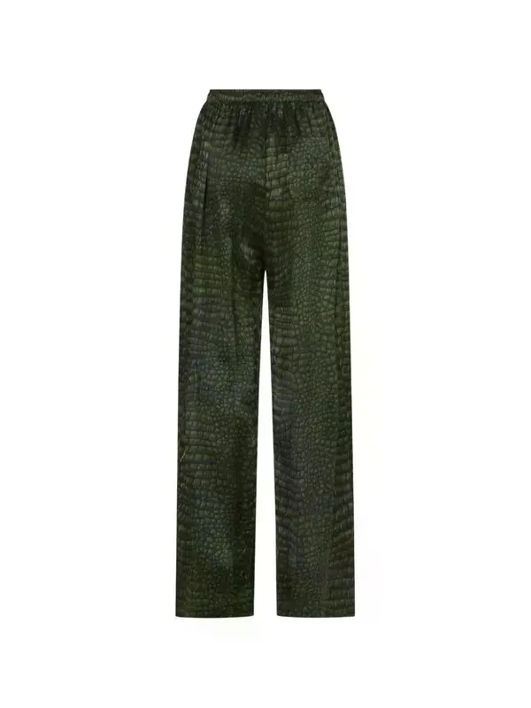 Balenciaga Crocodile-effect Wide-leg Trousers