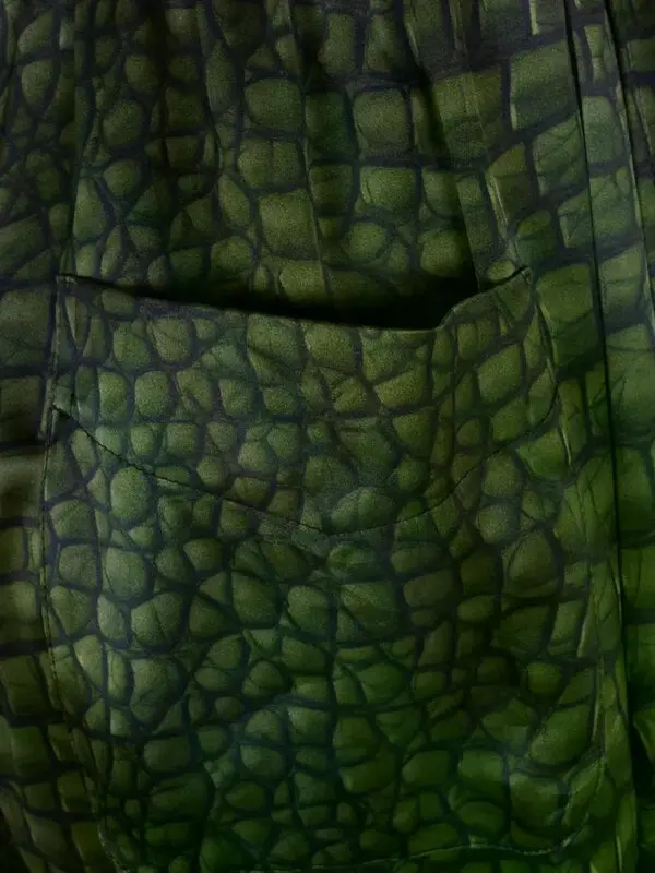 Balenciaga Crocodile-effect Wide-leg Trousers