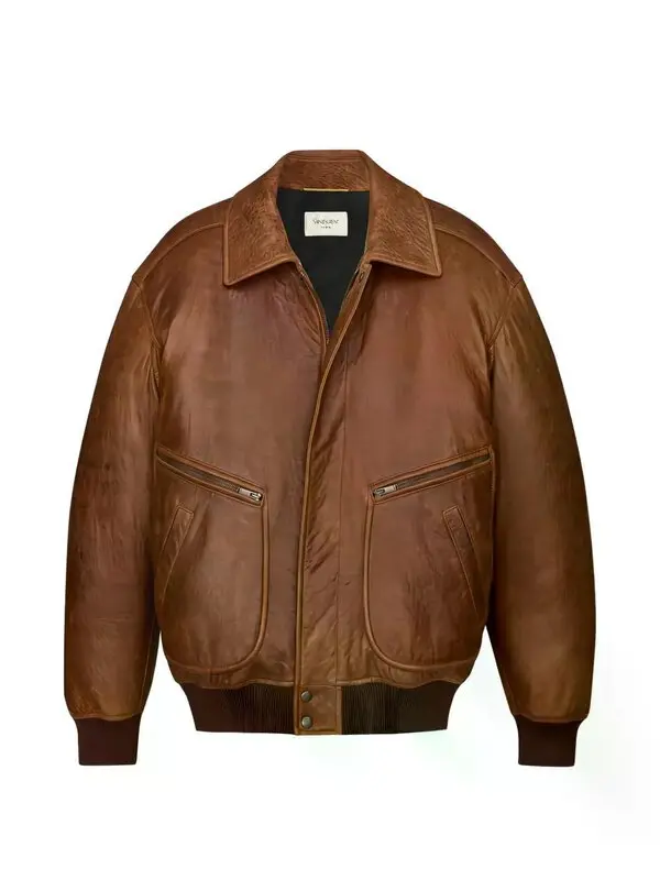 Saint Laurent Leather Bomber Jacket