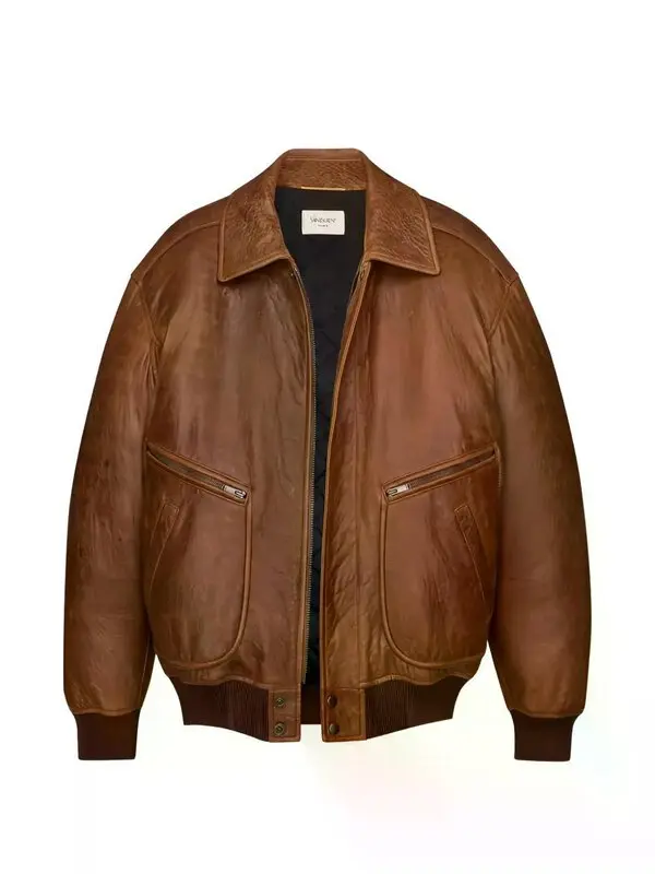 Saint Laurent Leather Bomber Jacket