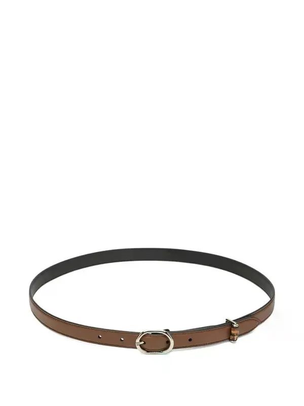 Gucci Oval Buckle Leather Belt - Brown