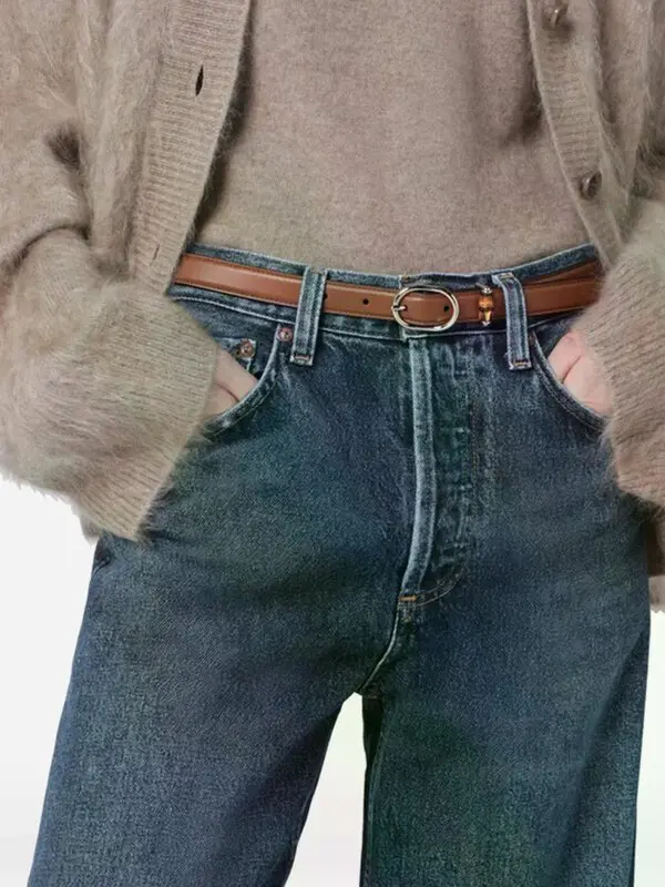 Gucci Oval Buckle Leather Belt