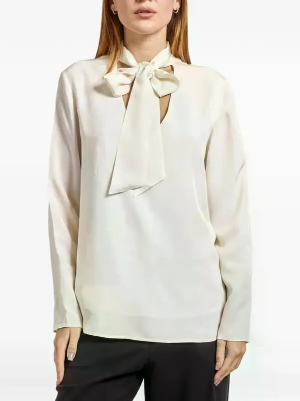 Armani Exchange Pussy-bow Long-sleeve Blouse
