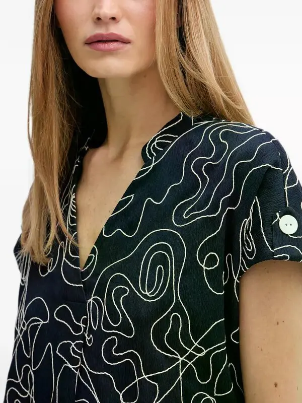 Joseph Ribkoff Abstract Print V-neck Mini Dress