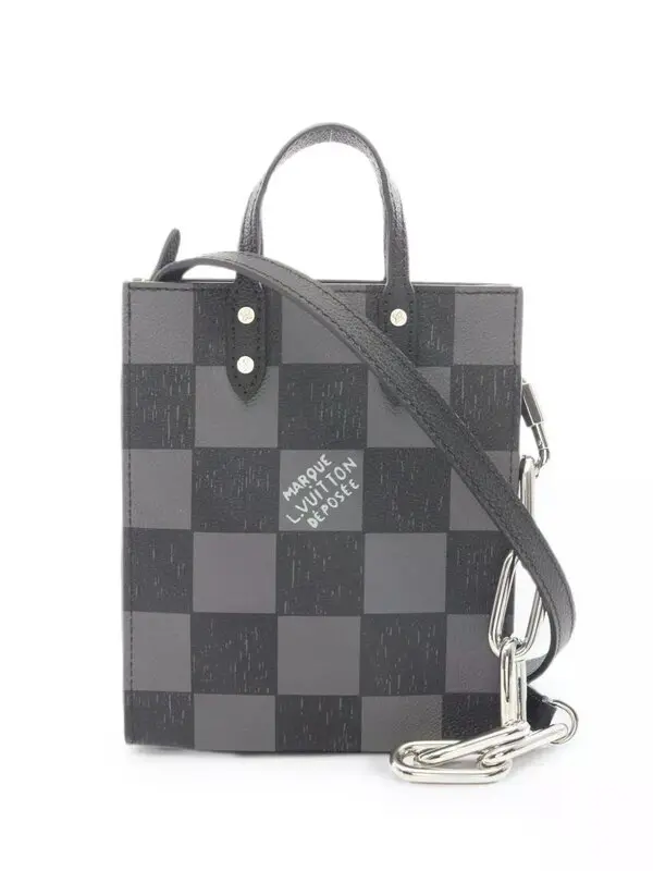 LOUIS VUITTON Sac Plat Damier Tote Bag - Black