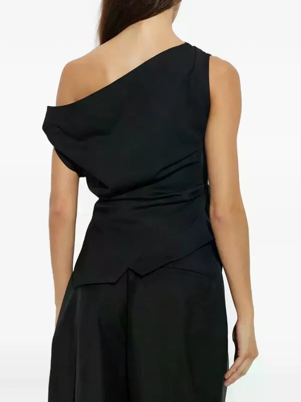 RÓHE Asymmetric Draped Top